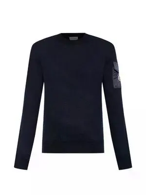 Moncler Sleeve Pocket Wool Sweater - Blue