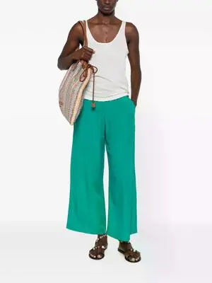 MOUTAKI Wide Leg Trousers With Elasticated Waistband