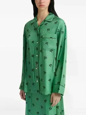 Marni Silk Twill Floral Print Pajama Shirt