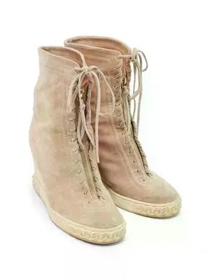 Casadei Beige Suede Wedge Sneakers - Neutrals