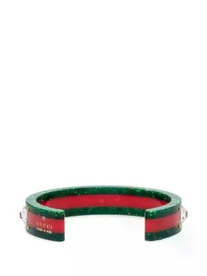 Gucci Resin And Strass Web Bee Cuff Bracelet