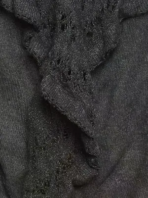 Roberto Cavalli Ruffle-trim Metallic-knit Cardigan