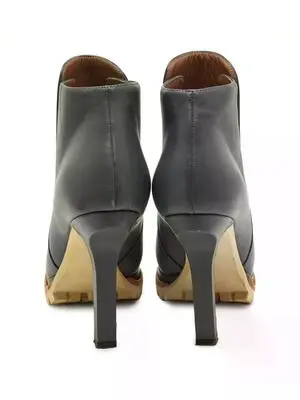 Marni Smooth Grain Square Toe Platform Ankle Boots