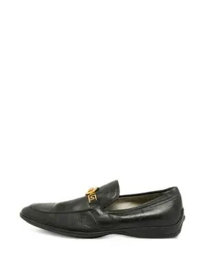 Versace Medusa-buckle Leather Loafers - Black
