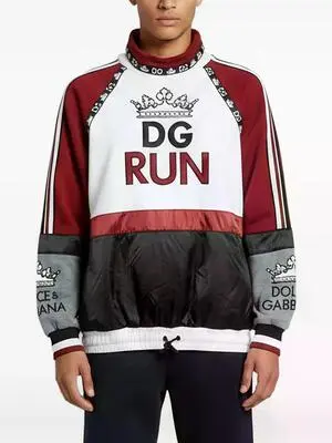 D&G PREOWNED D&g Patchwork Long-sleeve Turtleneck Sweatshirt - Red