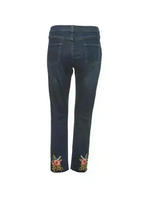 Gucci Floral Patch Slim Cut Jeans