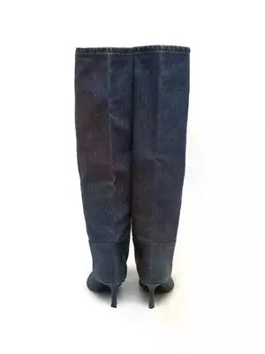 ALEXANDER WANG Slouch Knee-length Denim Heeled Boots