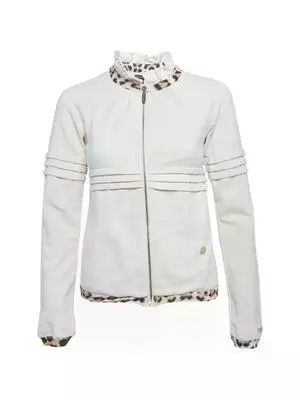 Roberto Cavalli Leopard-print Trim Zip-up Jacket - Neutrals