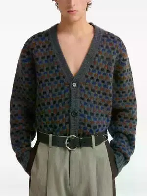 Marni Shetland Wool Jacquard Cardigan