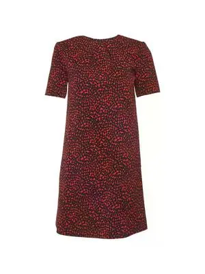Saint Laurent Black Heart-print Crepe Mini Dress