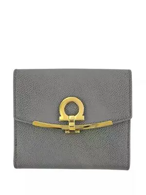 FERRAGAMO 2000-2026 Leather Gancini French Wallet Small Wallets - Grey
