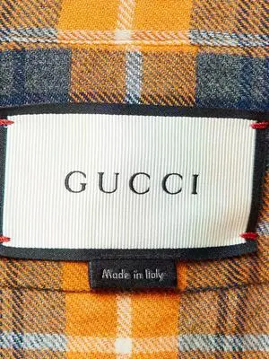 Gucci Checkered Neck-tie Shirt