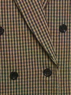 Saint Laurent Houndstooth Double-breasted Coat