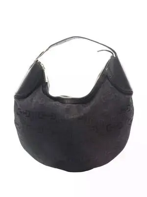 Gucci Gg Canvas Horsebit Glam Hobo Bag - Black
