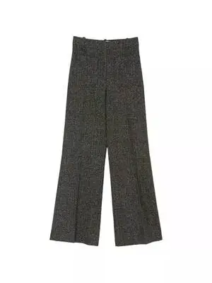 Victoria Beckham Alina Checked Tweed Trousers - Grey