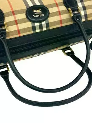 Burberry Haymarket Check Canvas Boston Bag - Neutrals