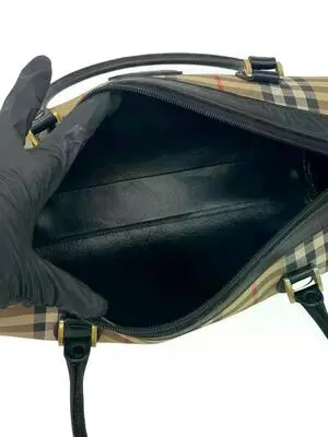 Burberry Haymarket Check Canvas Boston Bag