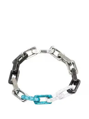 LOUIS VUITTON Monogram Stainless Steel Chain Bracelet - Silver