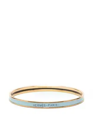 Hermès Extra Narrow Enamel Uni Bangle Bracelet - Blue