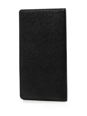 LOUIS VUITTON 2002 Taiga Brazza Wallet Long Wallets - Black
