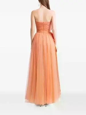 GEMY MAALOUF Flower Appliqué Strapless Sweetheart Neck Dress