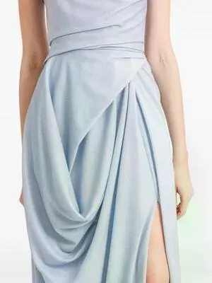 GEMY MAALOUF Asymmetrical Draped Gown With Side Slit