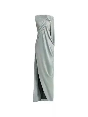 GEMY MAALOUF Asymmetrical Draped-sleeve Dress - Green