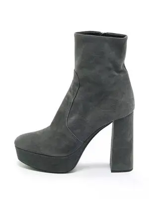 Prada Suede Platform Ankle Boots - Grey