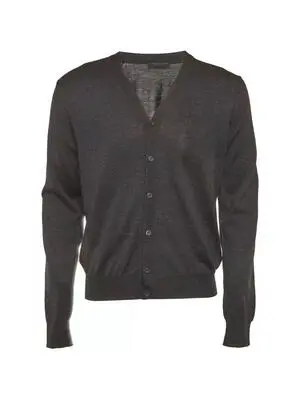 Prada V-neck Button-front Cardigan - Grey