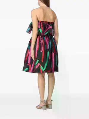 Emporio Armani Abstract Pattern Bustier Mini Dress