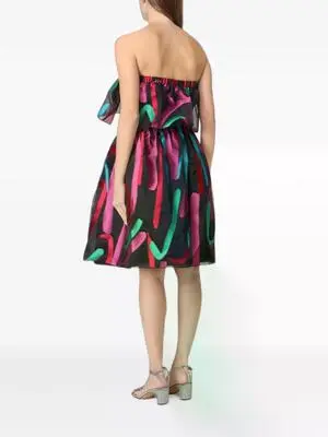 Emporio Armani Abstract Pattern Bustier Mini Dress