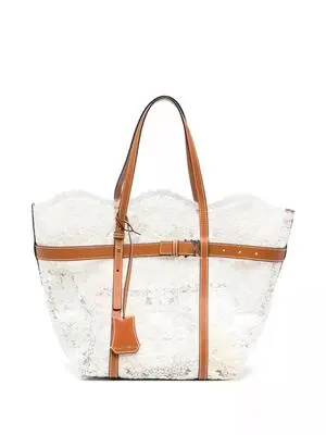 Ermanno Scervino Medium Belted Lace-overlay Shoulder Bag