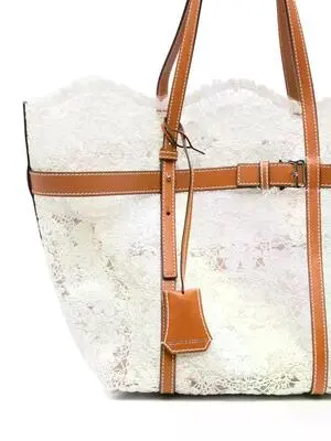 Ermanno Scervino Medium Belted Lace-overlay Shoulder Bag