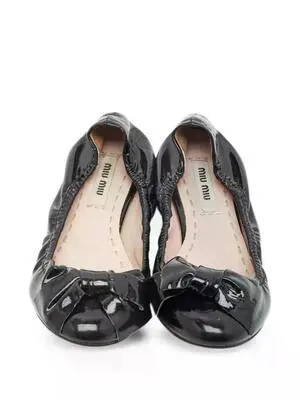 Miu Miu Crystal-embellished Bow Detail Ballet Flats
