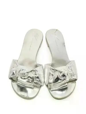 GIUSEPPE ZANOTTI Metallic Knot Detail Flat Sandals