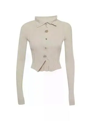 Jacquemus Le Cardigan Bando Rib-knit Cardigan - Neutrals