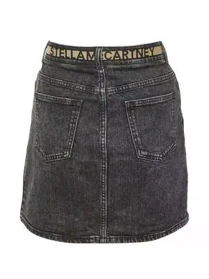 Stella McCartney Logo-belt Denim Skirt - Grey