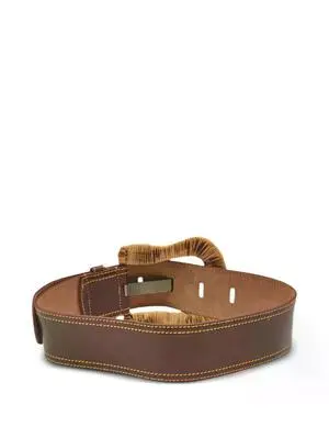 Fendi Raffia-woven Buckle Belt