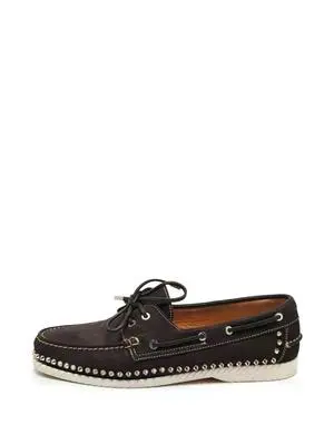 CHRISTIAN LOUBOUTIN Steckel Spiked Leather Boat Shoes
