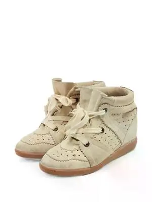 ISABEL MARANT VINTAGE Bobby Wedge Sneakers - Neutrals