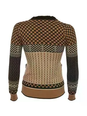 Etro Intarsia Geometric Pattern V-neck Cardigan