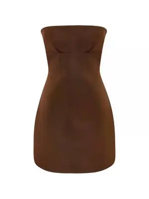 OCCLEUS Strapless Rear Zip Mini Dress