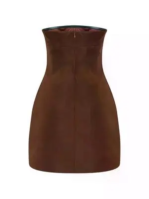 OCCLEUS Strapless Rear Zip Mini Dress