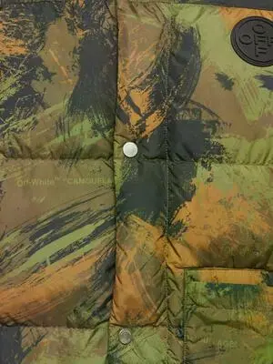 Off-White Camouflage Padded Jacket With Detachable Hood