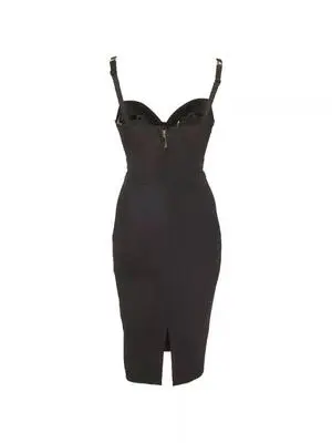 Elisabetta Franchi Crepe Bustier Midi Dress