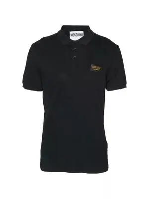 Moschino Logo-patch Polo Shirt - Black