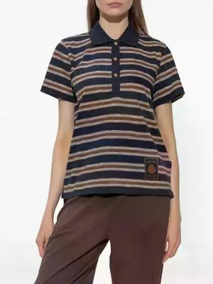 Moncler Striped Logo-patch Polo Shirt