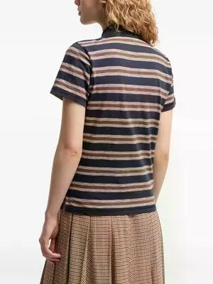 Moncler Striped Logo-patch Polo Shirt - Blue
