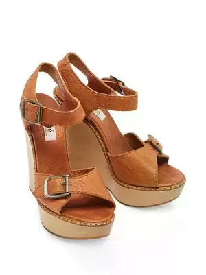 Chloé Leather Wedge Sandals