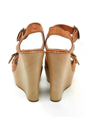 Chloé Leather Wedge Sandals